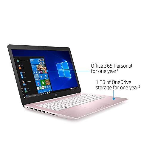 2021 HP Stream 14" HD SVA Laptop Computer, Intel Celeron N4000 Processor, 4GB RAM, 64GB eMMC Flash Memory, Intel UHD Graphics 600, 1-Year Office, Bluetooth, Win 10S, Rose Pink, 32GB SnowBell USB Card
