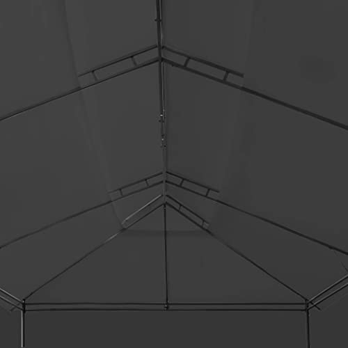 ADUH 236.2"x117.3"x106.3" Gazebo with Curtains Anthracite Easy to Assemble for Outdoor Backyard Gardens