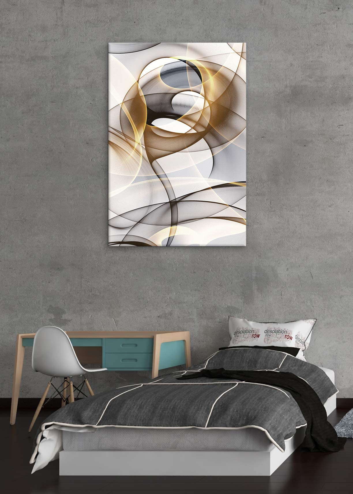 Abstract Wall Art Modern Abstract Wall Decor Gray And Gold Canvas Picture Painting Kitchen Prints Pictures for Home Living Dining Room