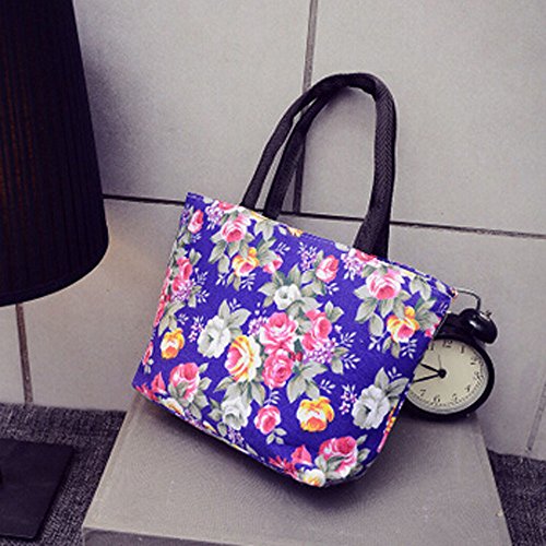 MESSIYO Shopper Tote Fashion Bag Handbag Printing Girls Canvas Women Shoulder Shopping Bag (Purple)