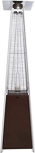 Outdoor Patio space heater 13KW Pyramid Patio Liquefied Gas Heater, Flameout And Overturn Protection Table Top Glass Tube Gas Heater, Perfect For Garden, Under Gazebo Space Heating ( Color : Brown )
