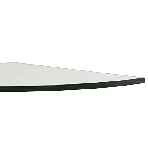 Pro Safe Glass 16" X 16" Quarter Circle Clear Tempered Floating Glass Corner Shelf - Glass Only