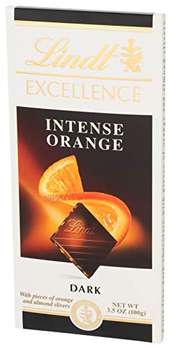 Lindt Excellence Intense Orange Dark Chocolate Bar, 3.5 Ounce