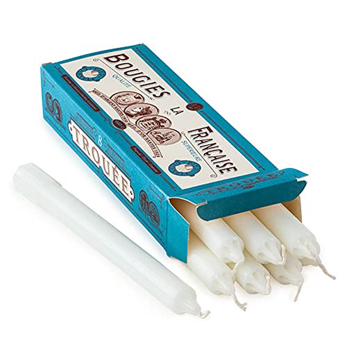 Bougies La Francaise, Classic French Dinner Candles, Perforated Dripless (Set of 8). Made in France