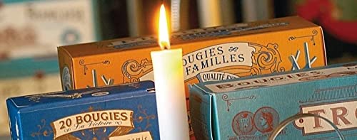 Bougies La Francaise, Classic French Dinner Candles, Perforated Dripless (Set of 8). Made in France