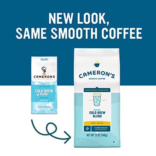 Cameron's Coffee Original Cold Brew Blend Coarse-Ground Coffee, Medium Roast, 100% Arabica, 12-Ounce Bag, (Pack of 1)
