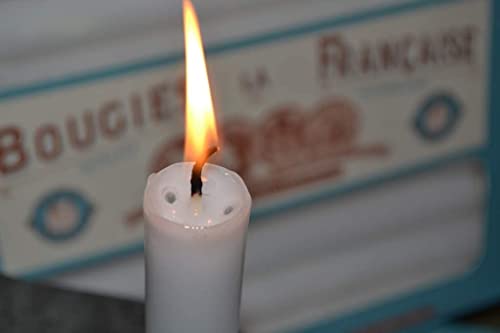 Bougies La Francaise, Classic French Dinner Candles, Perforated Dripless (Set of 8). Made in France