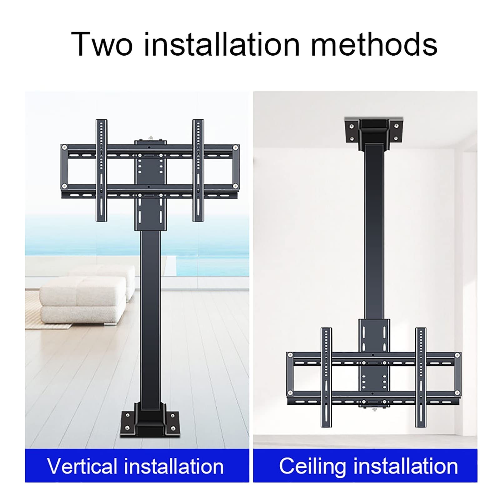 RAJYQODIS Motorized Tv Mount, Tv Motorized Lift with Remote Control and Memory Setting, Vertical and Ceiling Installation Methods, Fits 26-70inch TVs