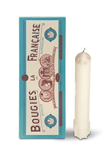 Bougies La Francaise, Classic French Dinner Candles, Perforated Dripless (Set of 8). Made in France