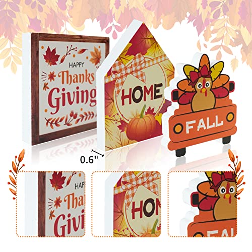 Thanksgiving Decorations, Fall Thanksgiving Tiered Tray Decor Bundle , Thanksgiving Gnome Plush,Fall Wood Signs for Fall Harvest , Thanksgiving Day, Autumn Home and Office Decor -(Tray Not Included)