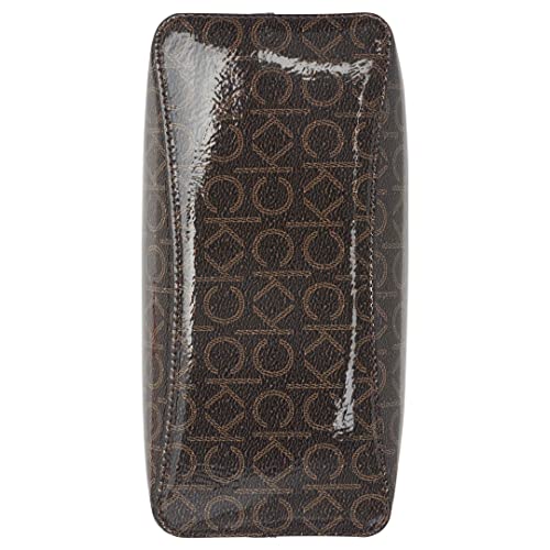 Calvin Klein Clara Mini Satchel Crossbody, Brown/Khaki/Black Logo