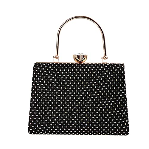 AIJUN Sequin Clutch Purse Women's Rhinestone Evening Bag Glittering Party Clutches Wedding Purses Cocktail Prom Handbags (Black)
