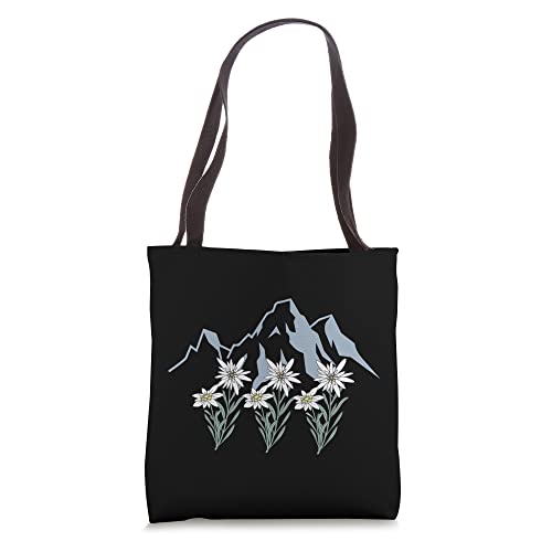 Mountains Switzerland Alps Edelweiss basket alpine flower Tote Bag