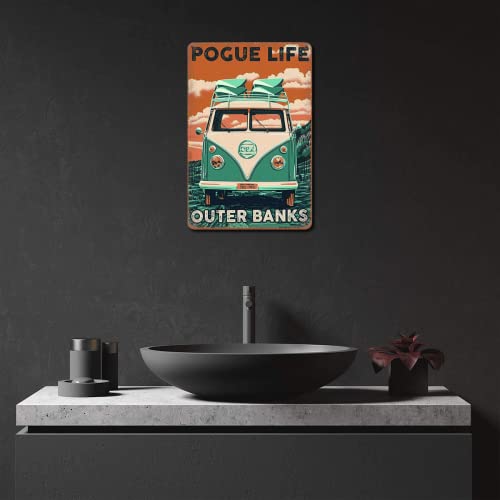 Youshentin Tin Sign, Outer Tin Sign, Outer Banks Pogue Life ,retro Tin Sign Tin Sign Welcome To White