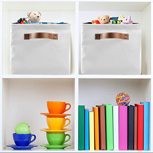 Softball Baseball Lace Rectangular Storage Basket Storage Bin Collapsible Storage Box with Leather Handles Empty Gift Baskets Organizer for Office, Office