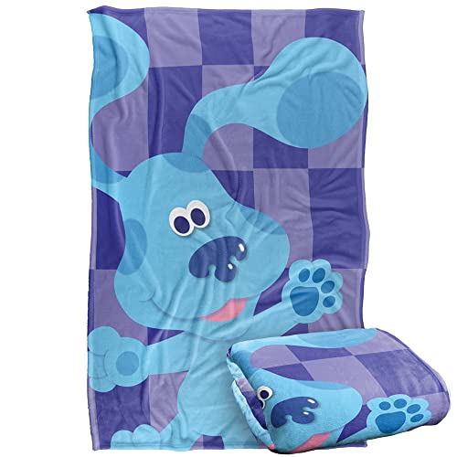 Blues Clues Blanket, 36"x58" Blue's Clues Large Blue Silky Touch Super Soft Throw Blanket