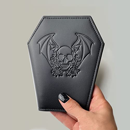 Lazy Skull Coffin Wallet β Spooky Gothic Wallet β Slim Skull Wallet for Women and Men β Witchy Goth accessory