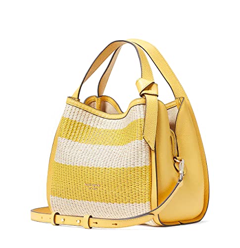 Kate Spade New York Knott Striped Straw Medium Crossbody Tote Morning Light Multi One Size
