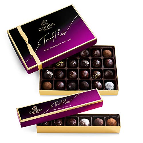 Godiva Chocolatier Assorted Dark Chocolate Truffles Lover Gift Set, 30 Piece Assortment