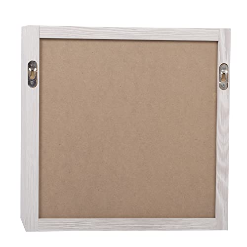 Kiera Grace Square Cubbi Rustic & Timeless Single Decorative Engineered Wood Floating Wall Shelf for Home, Room, & Office, 5.8" L W x 11.8" H, Weathered Grey (FN01520-4)