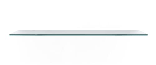 Pro Safe Glass 8" X 48" Rectangle Tempered Clear Floating Glass Shelf - Glass Only