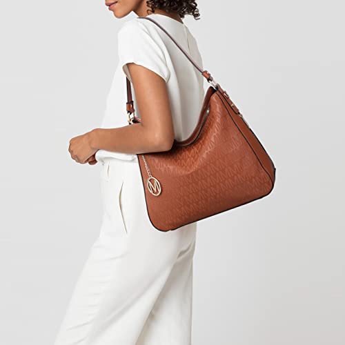 Women Large Tote Bag PU Leather Handbags Fashion Hobo Shoulder Purse with Wallet(Brown)