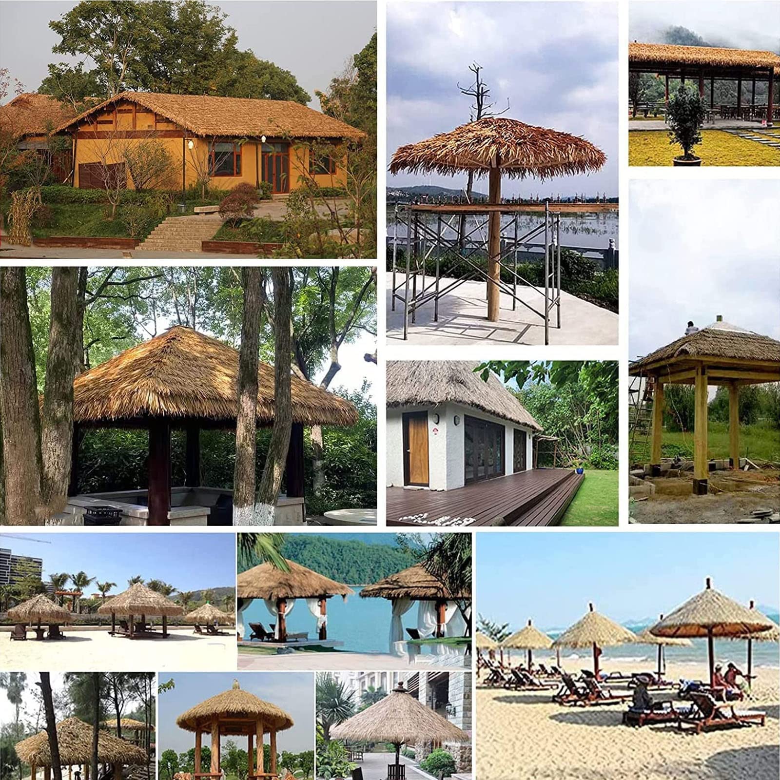 Mexican Straw Roof Thatch, Synthetic Thatch Roofing , Artificial Palm Thatch Rolls Duck Blind Grass Thatch Roofing for Tiki Bar Decorations, Palm Palapa Straw Thatch Roof for Fence Party ( Size : 39.4