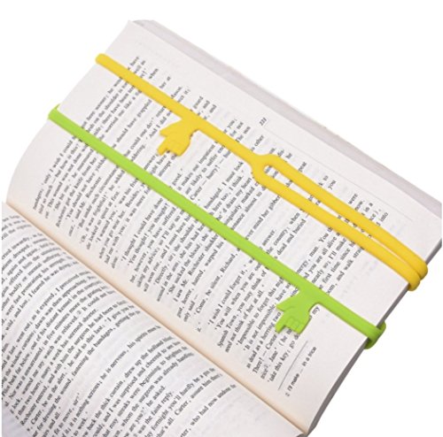 JDYYICZ 6pcs Lovely Silicone Finger Pointing Bookmark Book Marker of purple blue grey yellow orange green