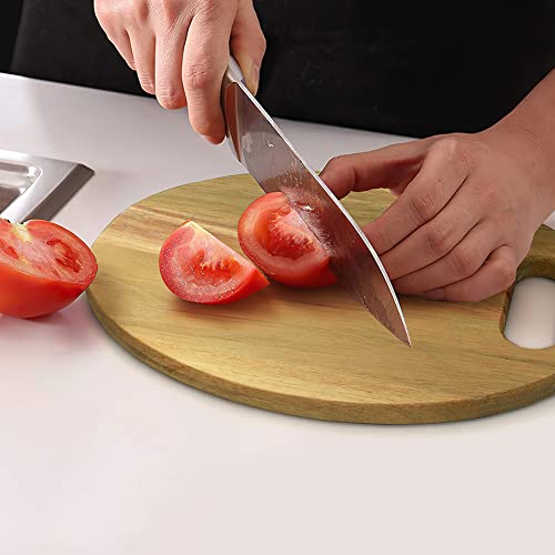 Wood Cutting Board, Cutting Boards for Kitchen, Wood boards for charcuterie, Acacia Wooden Kitchen Chopping Boards for Meat, Cheese, Small Cutting Board for Kitchen 14 x 10.2 Inch
