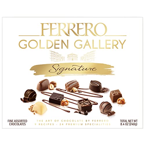 Ferrero Golden Gallery Signature Fine Assorted Chocolates, Candy Gift Box, 24 Count, 8.4 oz