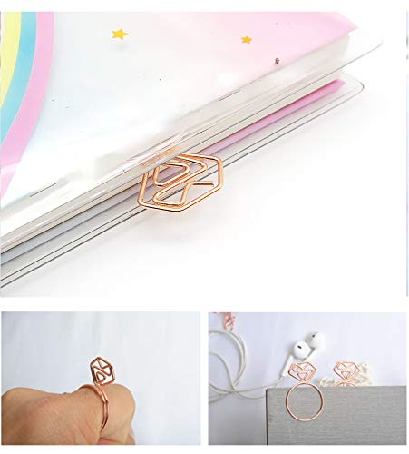 Diamond Ring Shape Small Paper Clips - Cute Paper Clips - Funny Bookmark Marking Clips for Office School Wedding Party Invitation Valentine Decoration - Planner Paperclips (20 pcs) (Diamond Ring)