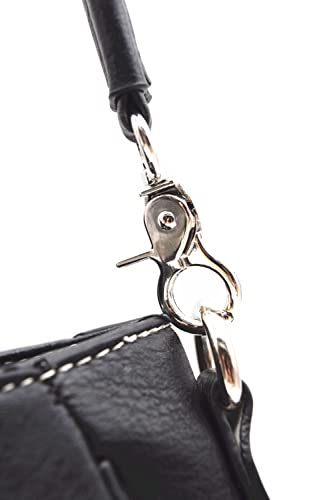 Punk Gothic Rock Metallic Skull Chain Purse Skeleton Leather Shoulder Bag Crossbody Bag Satchel Women Handbag Wallet Set (Black Set)
