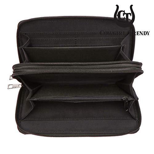Punk Gothic Rock Metallic Skull Chain Purse Skeleton Leather Shoulder Bag Crossbody Bag Satchel Women Handbag Wallet Set (Black Set)