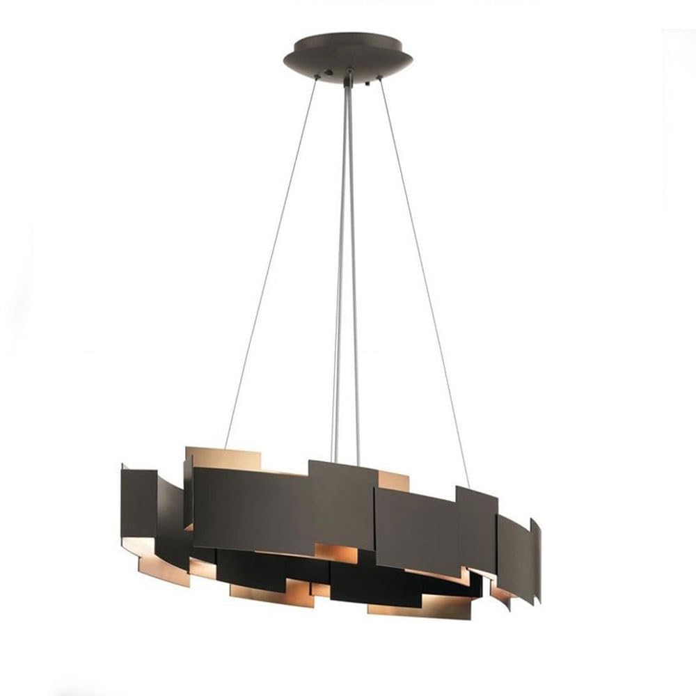 Modern Style Chandelier,Iron Living Room Round Pendant Chandelier 6 Bulbs for Dining Table Entrance Kitchen Island