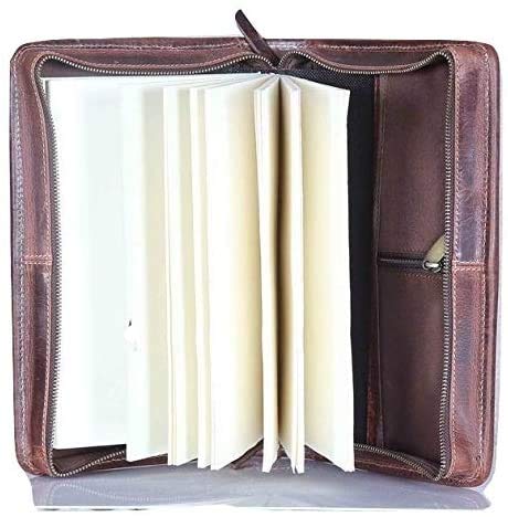 Leather Bible Cover Book Cover Planner Cover with Handle and Back Pocket