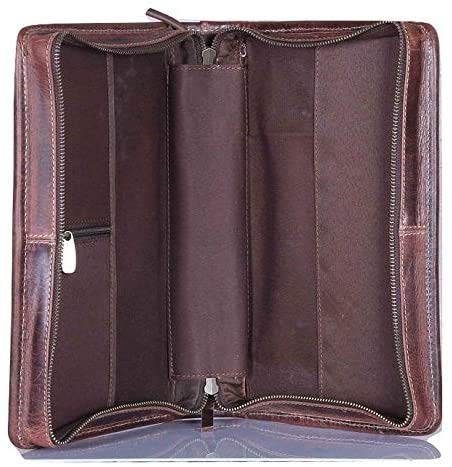 Leather Bible Cover Book Cover Planner Cover with Handle and Back Pocket