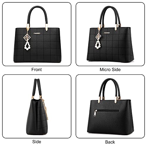Tote Bags Soft PU Leather Purses and Handbags for Women Handle Bag Shoulder Satchel Bags with Multi-Pocket (Pink)