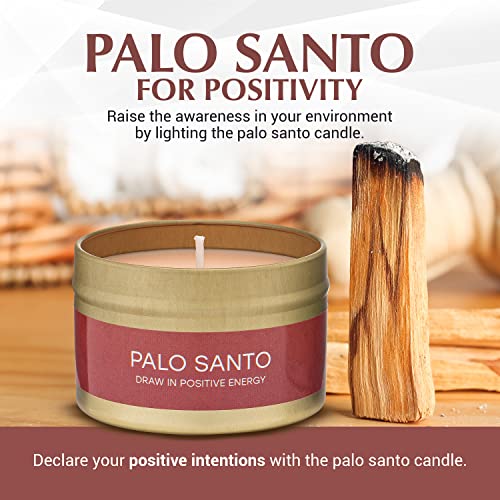 Almeara Space Cleansing Kit Sage Candle and Palo Santo Candle Set 3.7oz Each - 100% Soy Wax Candles with Concentrated Essential Oil - Cleanse Negative Energy - Restore Positive Vibrations