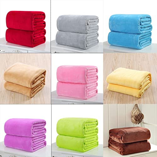 KOqwez33 Textured Soft Blanket, Warm and Lightweight Throw Blanket, Ultra Soft Warm Cozy Throw Blanket Rug Plush Fleece Bed Sofa Couch Pad Home - Red