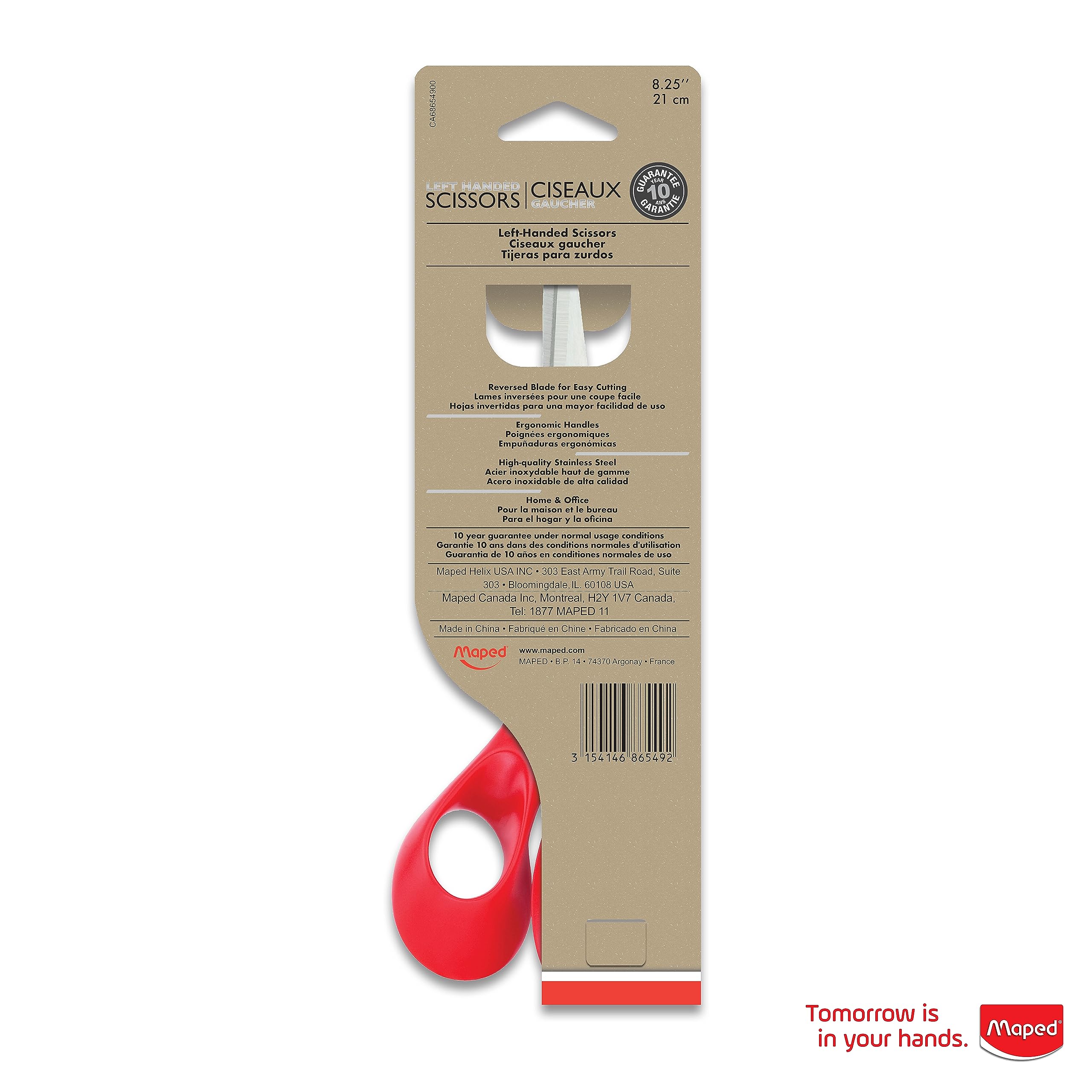 Maped Expert Scissors, Adult, 8.25 Inch, Left Handed (686549)