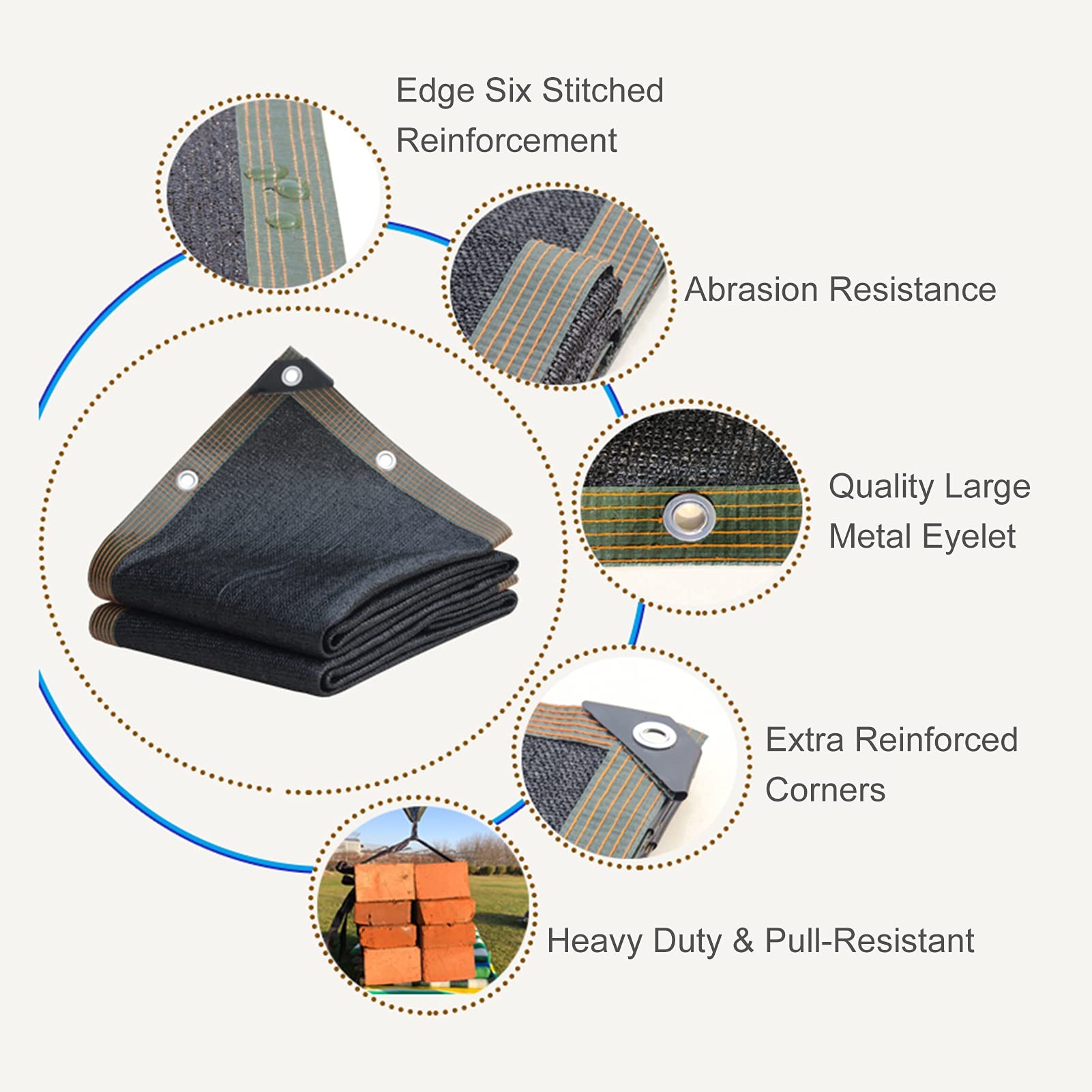 Extra Large 90% Shade Netting Cloth, Rip-Resistant & Anti-Storm Garden Awning with Grommets, Heavy Duty for Outdoor Pet House Barn Terrace Gazebo (Size : 8mx10m/26ftx33ft)