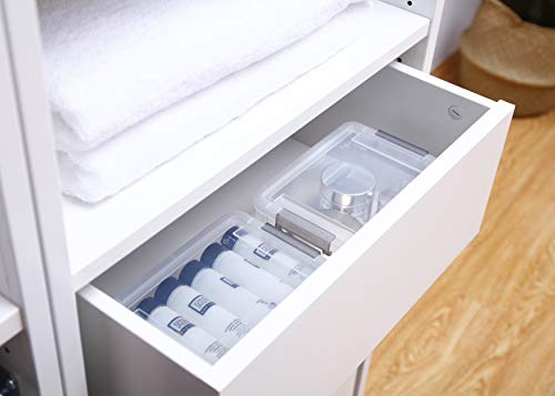 Citylife 20 Packs 0.18 QT Plastic Bead Organizers & 10 Packs 1.3 QT Small Storage Bins with Lids Stackable Box, Clear White