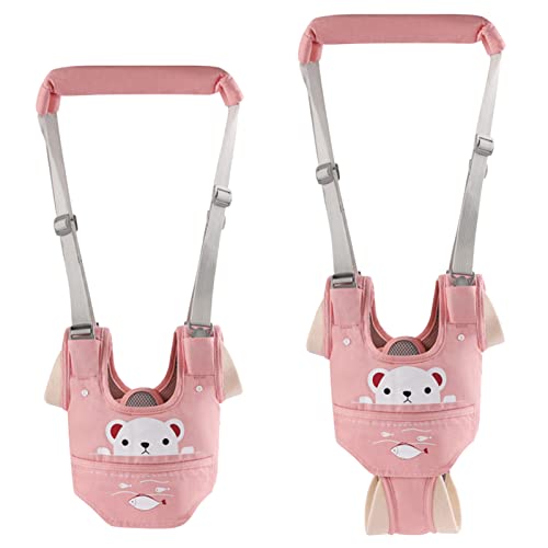 Huifen Baby Walker for Girls, Adjustable Baby Walking Harness with Detachable Crotch Handheld Baby Walker Helper Learn to Walk (9-24 Month) (Pink)