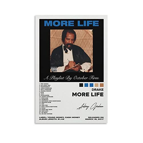 OFITIN More Life Album Cover Music Posters for Room Aesthetic Poster Decorative Painting Canvas Wall Art Living Room Posters Bedroom Painting 12x18inch(30x45cm)