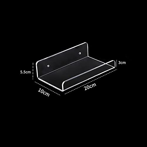 Teensery Clear Acrylic Floating Shelf Wall Mounted Display Shelf U-Shaped Storage Rack Organizer for Home, Bathroom, Kitchen, Living Room, Nail Salon, 7.87 x 3.94 Inch (1 Piece)