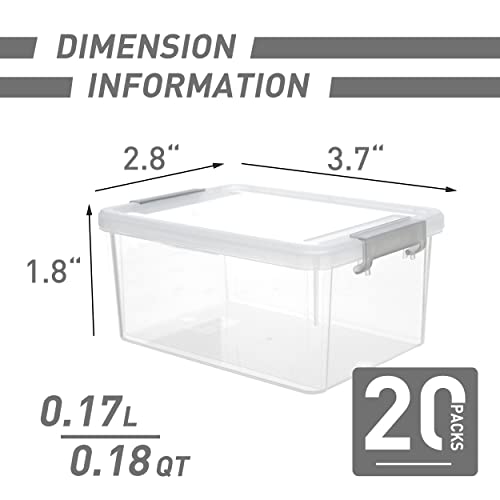Citylife 20 Packs 0.18 QT Plastic Bead Organizers & 10 Packs 1.3 QT Small Storage Bins with Lids Stackable Box, Clear White