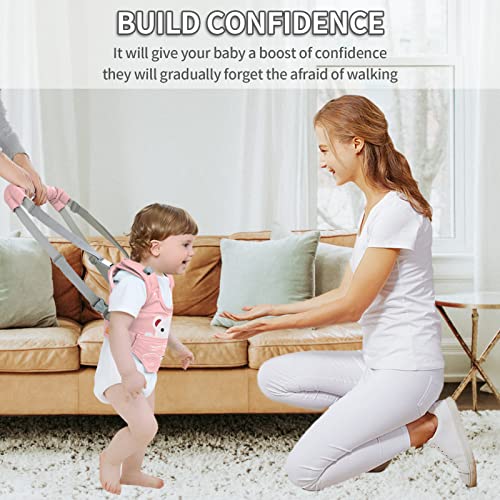 Huifen Baby Walker for Girls, Adjustable Baby Walking Harness with Detachable Crotch Handheld Baby Walker Helper Learn to Walk (9-24 Month) (Pink)