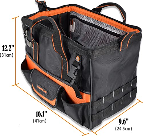 16" Tool Bags, 34-Pockets Tools bag, Heavy Duty tool bag, Open top tool bag, HVAC tool bag, Electrician tool bag, Tool bag organizer, Drill bag, Tool bags for electricians, Tool bags for construction