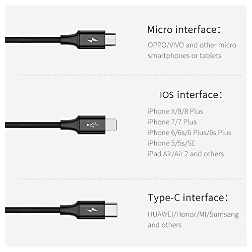 Pro USB 3in1 Multi Cable Compatible with Samsung Godiva Data Universal Extra Strength for Fast Quick Charging Speeds! (Rose)