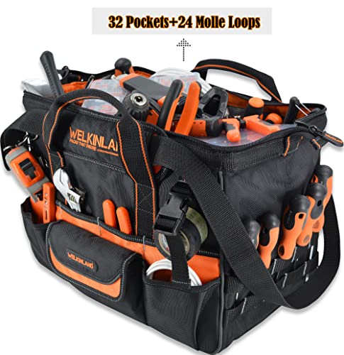 16" Tool Bags, 34-Pockets Tools bag, Heavy Duty tool bag, Open top tool bag, HVAC tool bag, Electrician tool bag, Tool bag organizer, Drill bag, Tool bags for electricians, Tool bags for construction